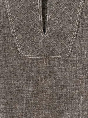 Soeur Jana Shirt With Stitching In Melange Linen