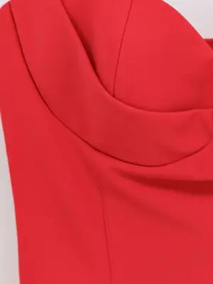 Elisabetta Franchi Fitted Stretch Fabric Midi Dress - Red