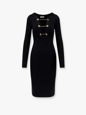 Elisabetta Franchi Long Viscose Blend Dress - Black