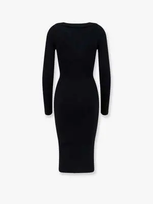 Elisabetta Franchi Long Viscose Blend Dress - Black