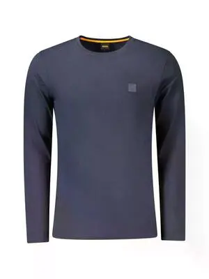 BOSS Long-sleeve Logo-patch T-shirt - Blue