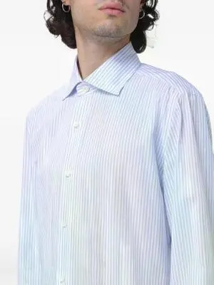 LUIGI BORRELLI Vertical-stripe Long-sleeve Shirt