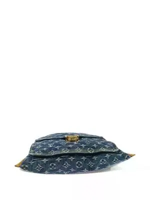 LOUIS VUITTON 2005 Flat Shopper Monogram Denim Tote Bag