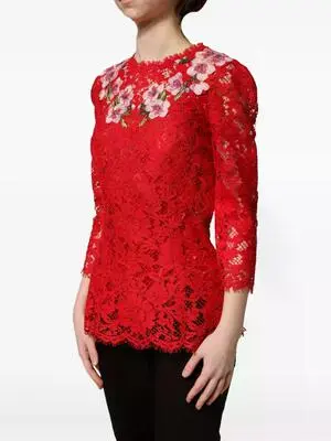Dolce & Gabbana Floral-embroidered Lace Top