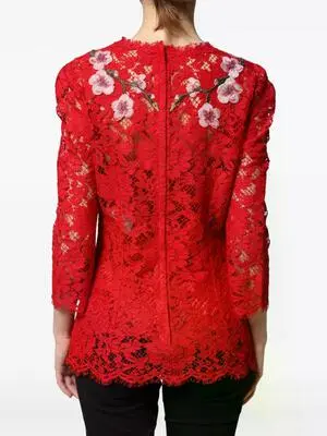 Dolce & Gabbana Floral-embroidered Lace Top