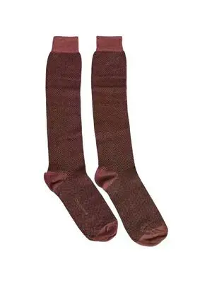 Dolce & Gabbana Herringbone-knit Over-the-calf Socks - Red