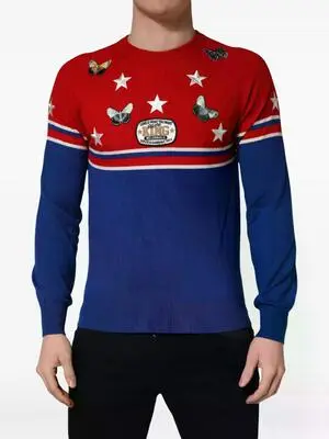 Dolce & Gabbana Butterfly-patch Star-embroidered Sweatshirt