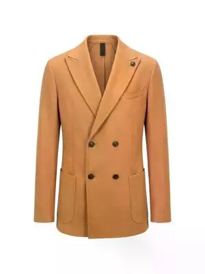 ROBERTO PEPE LUXURY Double-breasted Peak-lapel Jacket - Neutrals