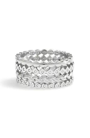 MINT & LILY Dainty Mini Ring Set Silver