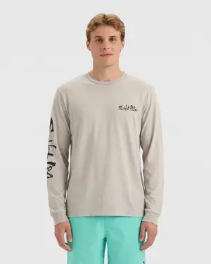 SALT LIFE Reel Western Crab Long Sleeve Tee - Chalk