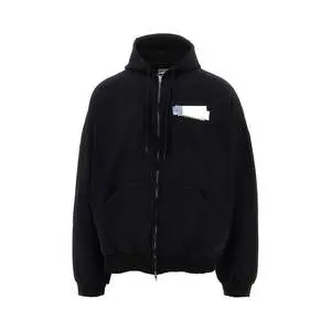 Balenciaga Silver Tape Full-zip Hoodie An - Black
