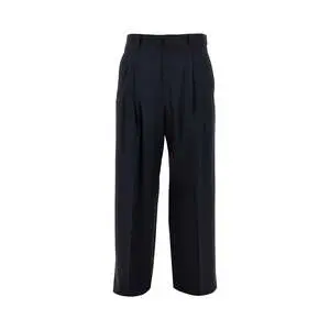 Emporio Armani Wool Pleated Pants - Blue