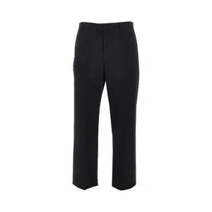 Emporio Armani Wool Seersucker Pants - Black