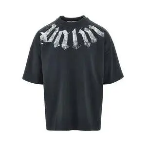 Palm Angels Neck Logo Looe Fit T-hirt - Black