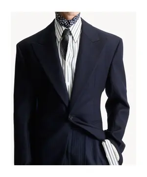 Saint Laurent Single-breasted Jacket In Brushed Wool Flannel