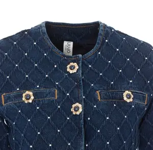 Liu Jo Quilted Embellished Denim Jacket