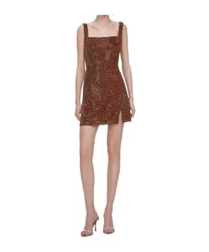 SELF-PORTRAIT Crystal-embellished Chainmail Mini Dress