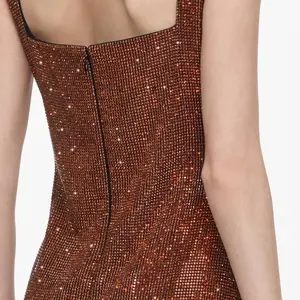 SELF-PORTRAIT Crystal-embellished Chainmail Mini Dress