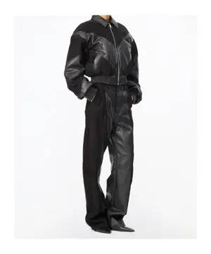 ROTATE BY BIRGER CHRISTENSEN Panelled Leather Jacket