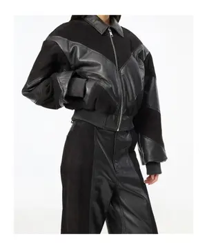 ROTATE BY BIRGER CHRISTENSEN Panelled Leather Jacket