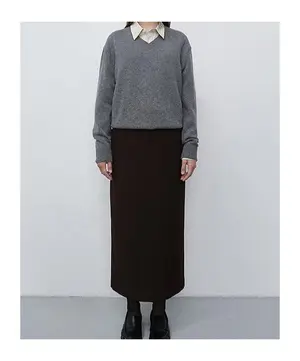 DUNST Pinstripe Column Midi Skirt