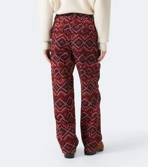 Dries Van Noten Printed Cotton Corduroy Straight Pants