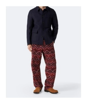 Dries Van Noten Printed Cotton Corduroy Straight Pants