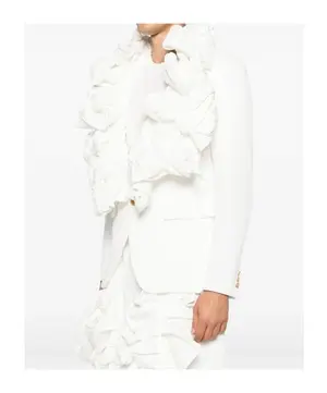 Comme Des Garçons Ruffled Floral-appliqué Jacket