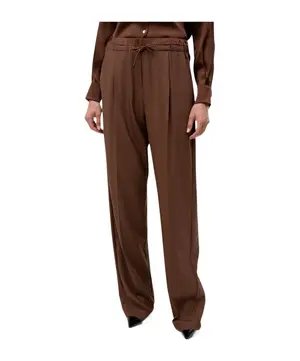 Marella Drawstring Pleated Casual Trousers - Camel
