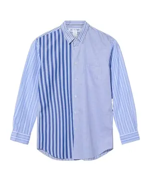 Comme Des Garçons Long-sleeved Collared Shirt - Blue