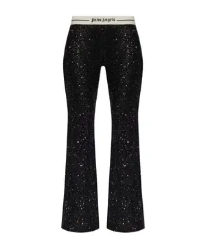 Palm Angels Sequined Flared Pants - Black