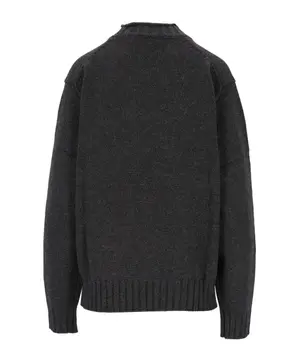 DUNST Ribbed Mock-neck Knitted Sweater - Black