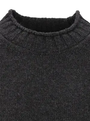 DUNST Ribbed Mock-neck Knitted Sweater - Black