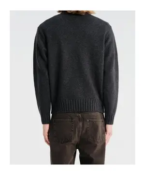 DUNST Ribbed Mock-neck Knitted Sweater - Black