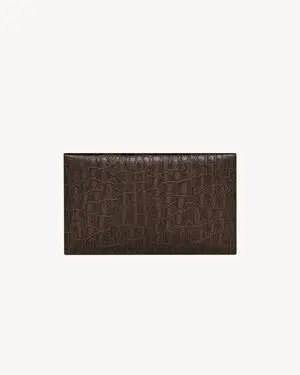 Saint Laurent Paris Pouch In Crocodile-embossed Leather