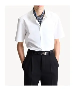 Saint Laurent La 66 Belt In Hagfish