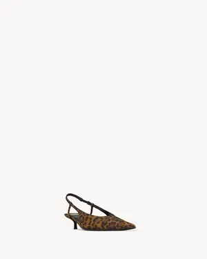 Saint Laurent Secret Slingback Pumps In Grosgrain