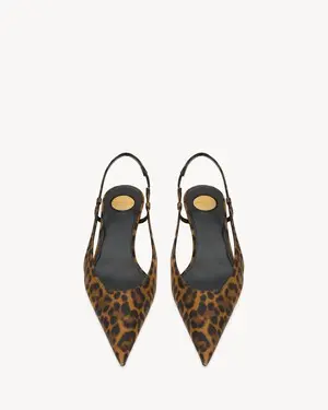 Saint Laurent Secret Slingback Pumps In Grosgrain
