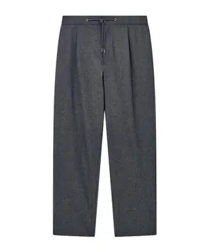 Giorgio Armani Trouser Cashmere Regular Fit Solid Stretch Drap - Gray