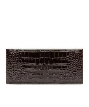 TOM FORD Tumbled Printed Embossed Leather Arc Clutch Bag - Black