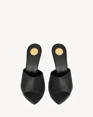 Saint Laurent Leon Mules In Satin