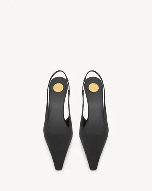 Saint Laurent Goya Slingback Pumps In Satin Crepe