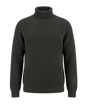 Zegna Ribbed Turtleneck Knitted Sweater - Charcoal