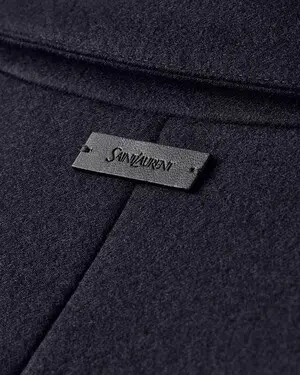 Saint Laurent Down Car Coat In Brushed Wool Flannel Hk 38,600