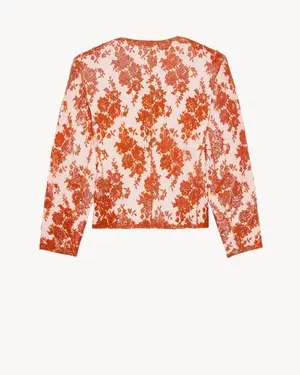 Saint Laurent Short Jacket In Silicone-coated Lace