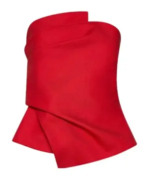 Marella Crisscross Pleated Bandeau - Red