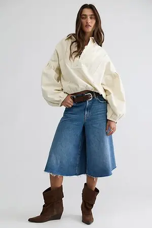 MOTHER The Whole Flutter Fray Denim Shorts - Playback