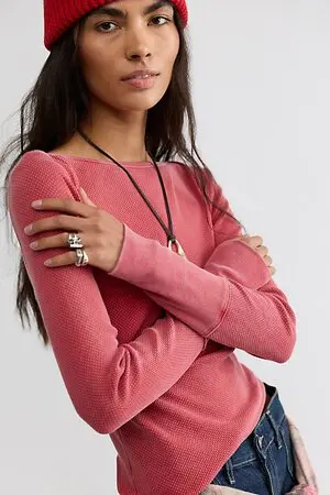Free People We The Free Riviera Long Sleeve Thermal - Salsa