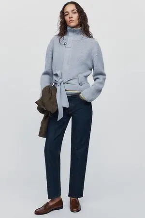 WHITEROOM + CACTUS Cotton Blend Funnel Neck Sweater