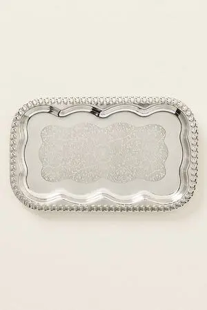 Anthropologie Fleur Etched Silver Trket - Rectangle